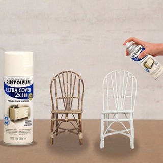 Tinta Spray Rust Oleum Ultra Cover para Madeira Metal Plastico - Branco Velho Acetinado | Shopee ...