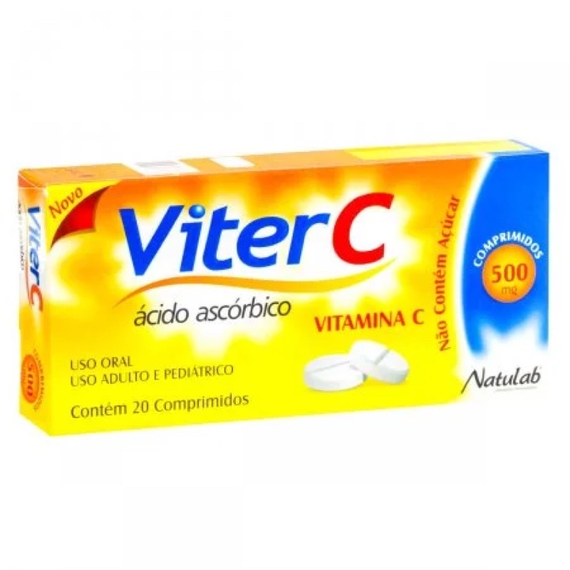 Vitamina C Viter C 500mg com 20 comprimidos | Shopee Brasil