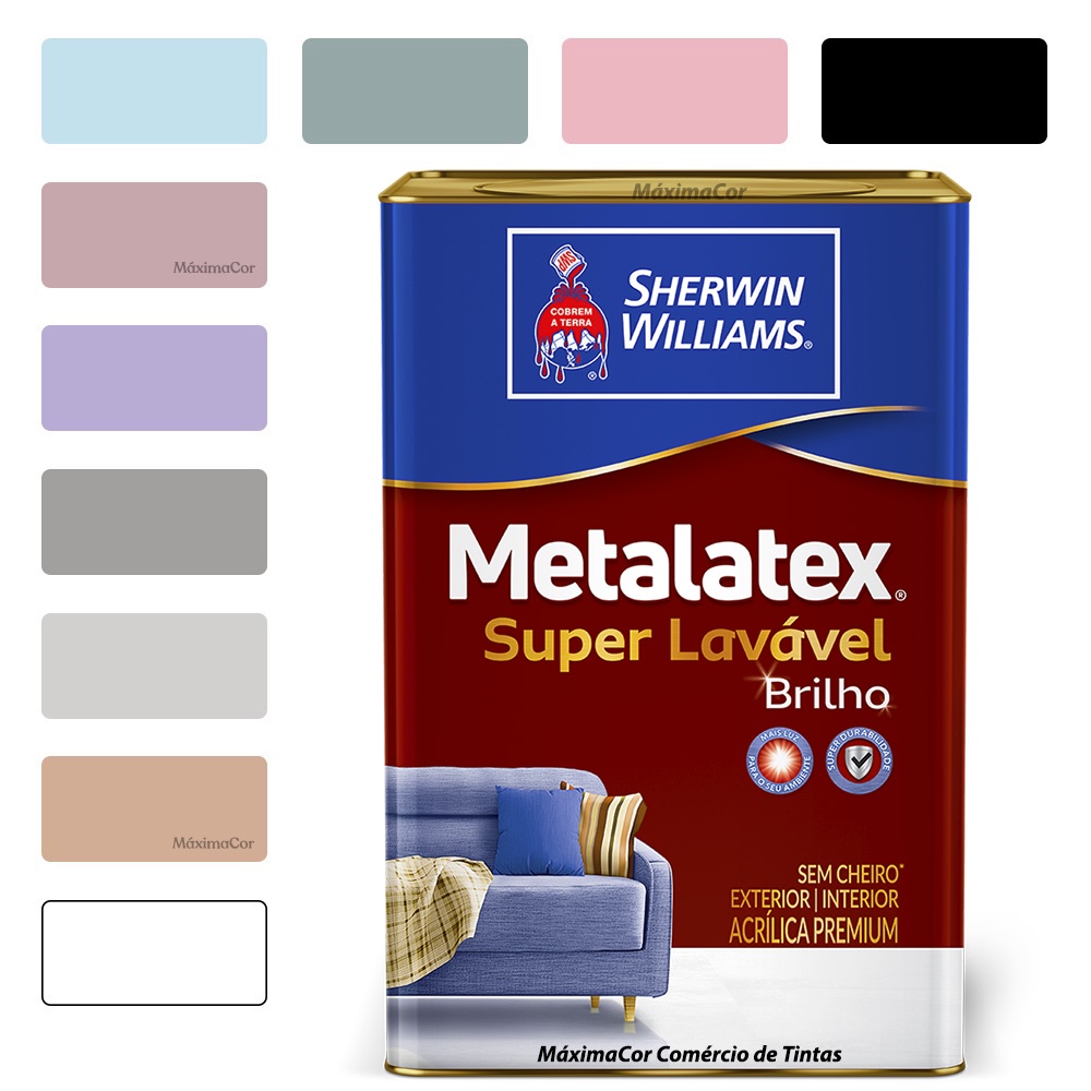 Tinta Acrílica Super Lavável Brilho Sherwin Williams 16L | Shopee Brasil
