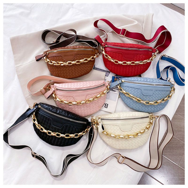 Pochete Feminina Moderna Bolsa Transversal Cintura Fashion Corrente ...