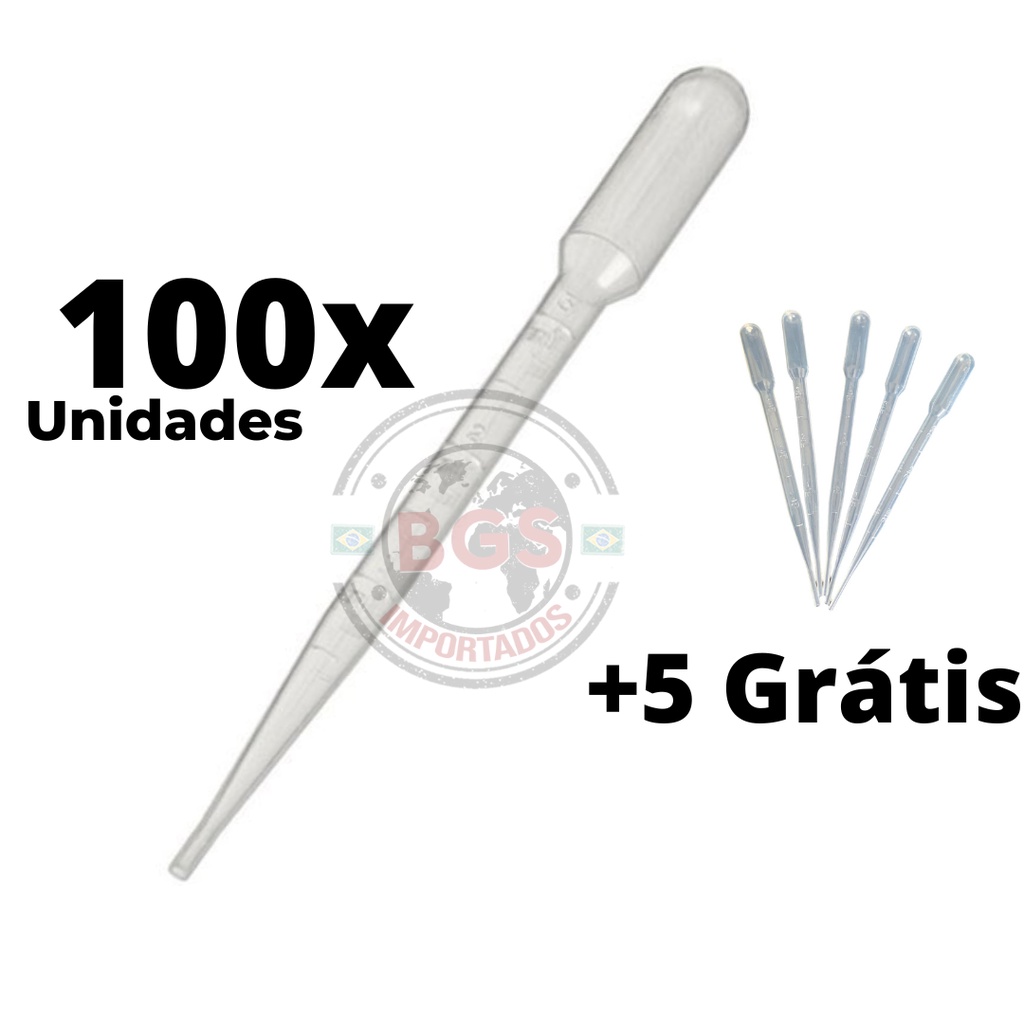 Pipeta Pasteur Plastica 3ML 100 Unidades Conta Gotas Pronta Entrega | Shopee Brasil