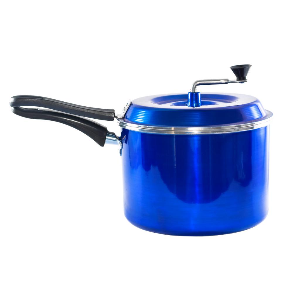 Panela Pipoqueira Azul Alumínio Reforçado 4L Pipoca Doce/sal | Shopee ...