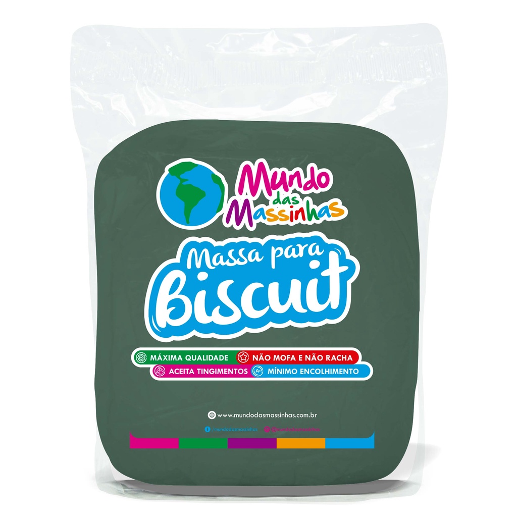 Massa De Biscuit Mundo Das Massinhas Verde Escuro 700g | Shopee Brasil