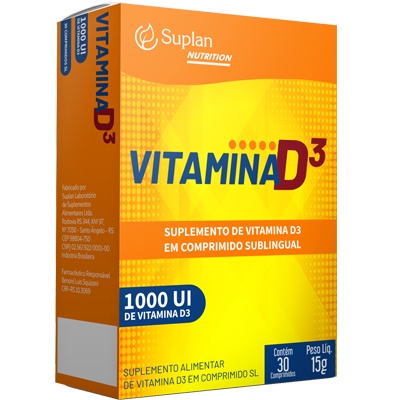 Vitamina D3 1.000 Ui Completo 30 Caps Suplan Nutrition | Shopee Brasil