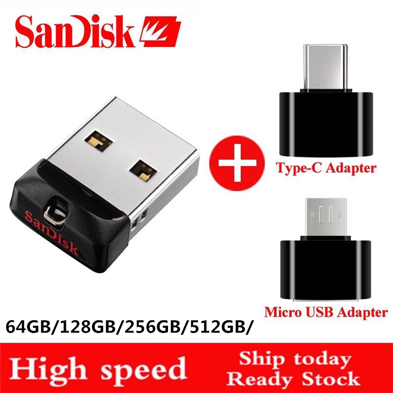 Mini Sandisk Cruzer Fit USB Flash Drive 512GB 256GB 128GB Gb 32 64GB ...