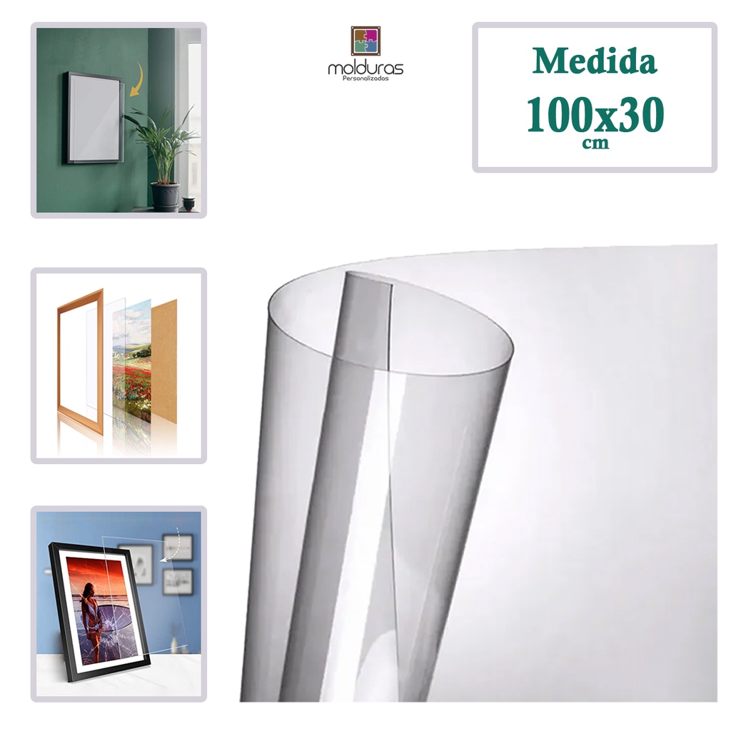 Placa De Acrilico Petg protecao moldura 0,5mm 100x30 Cm | Shopee Brasil