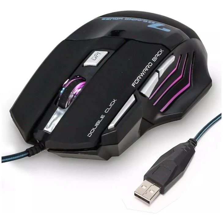 Mouse Gamer Laser X7 2400dpi Led Usb 7 Botões Profissional | Shopee Brasil