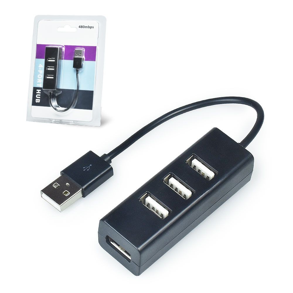 USB 2.0 HUB 4 portas portátil Slim 480mbps extensor USB para notebook e ...