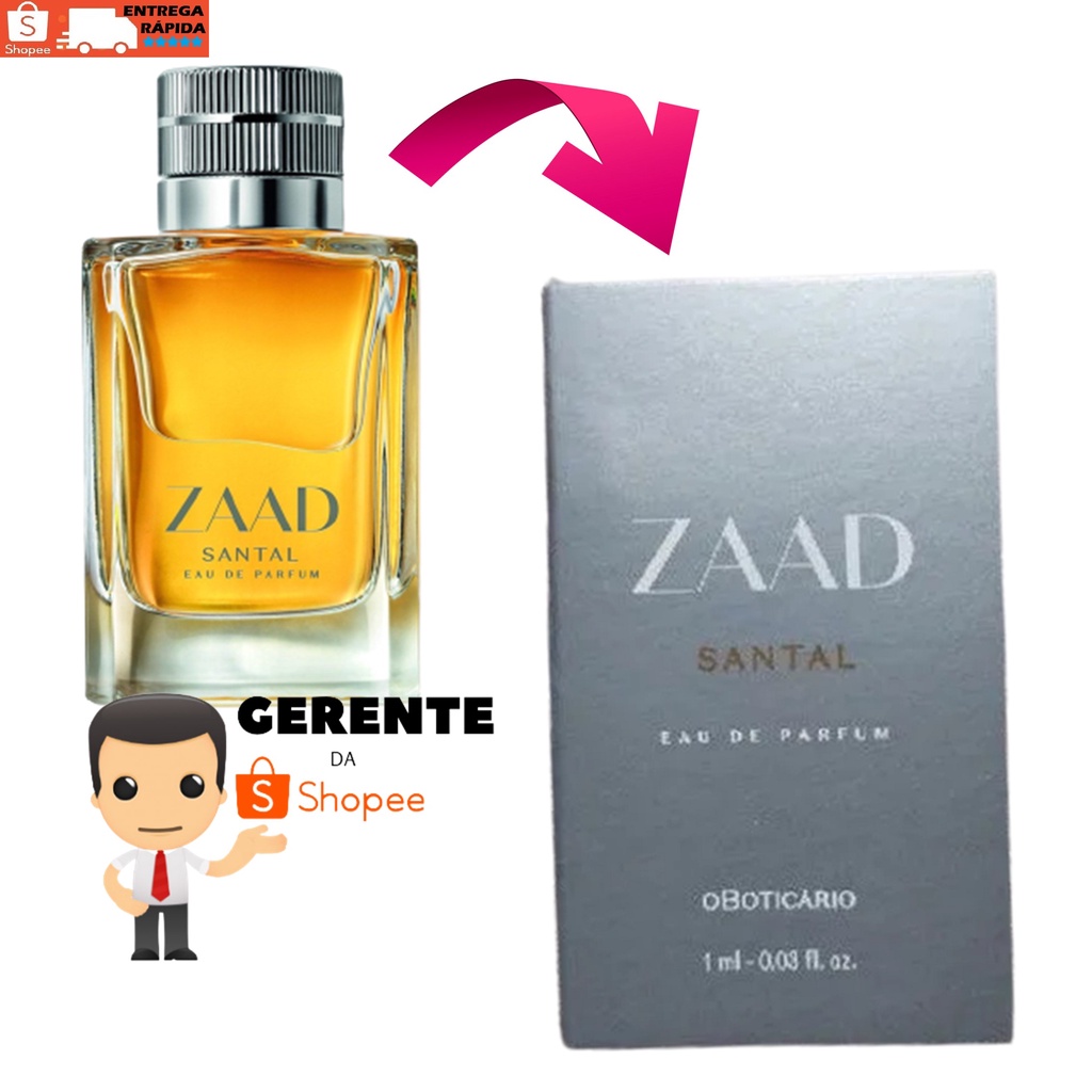 O Boticário Amostra Desodorante Colônia Zaad Santal - 1ml - Escorrega o ...