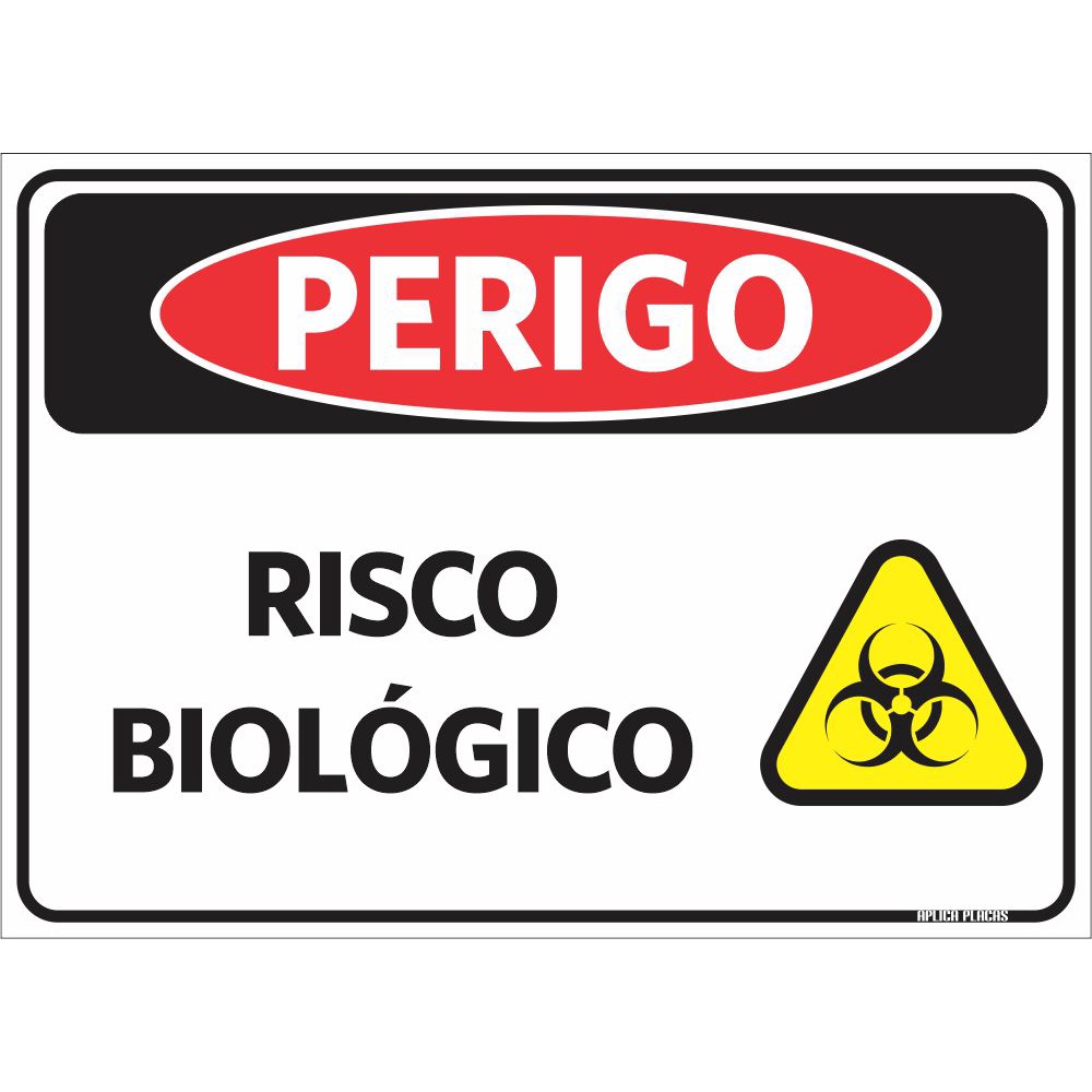 Placa Sinalização Perigo Risco Biológico 25x35cm | Shopee Brasil