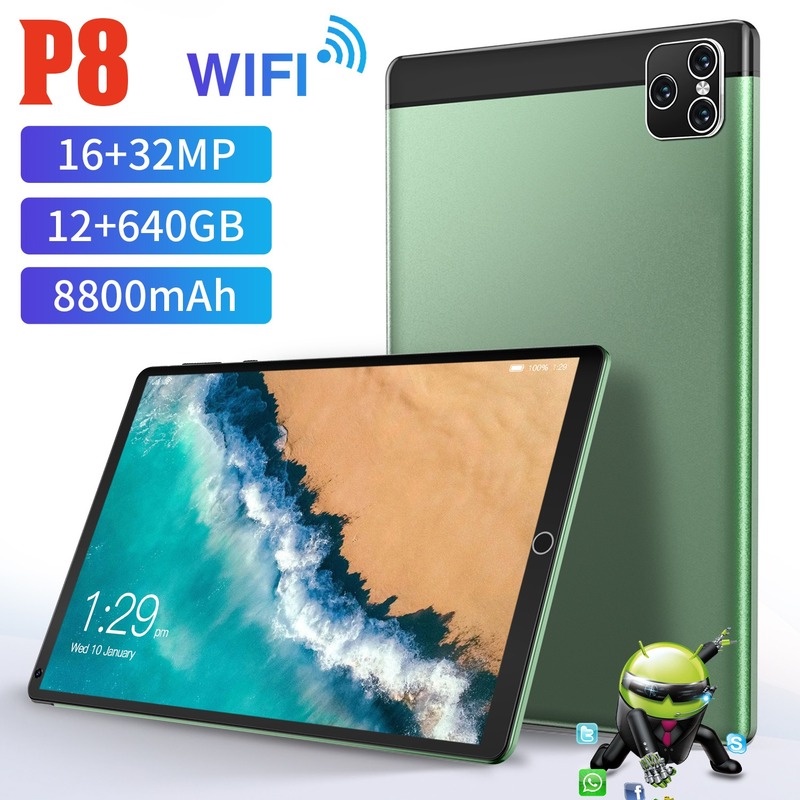 Celular P8 8800mAh Dual SIM 12GB 640GB 8 Polegadas Tablet PC | Shopee Brasil