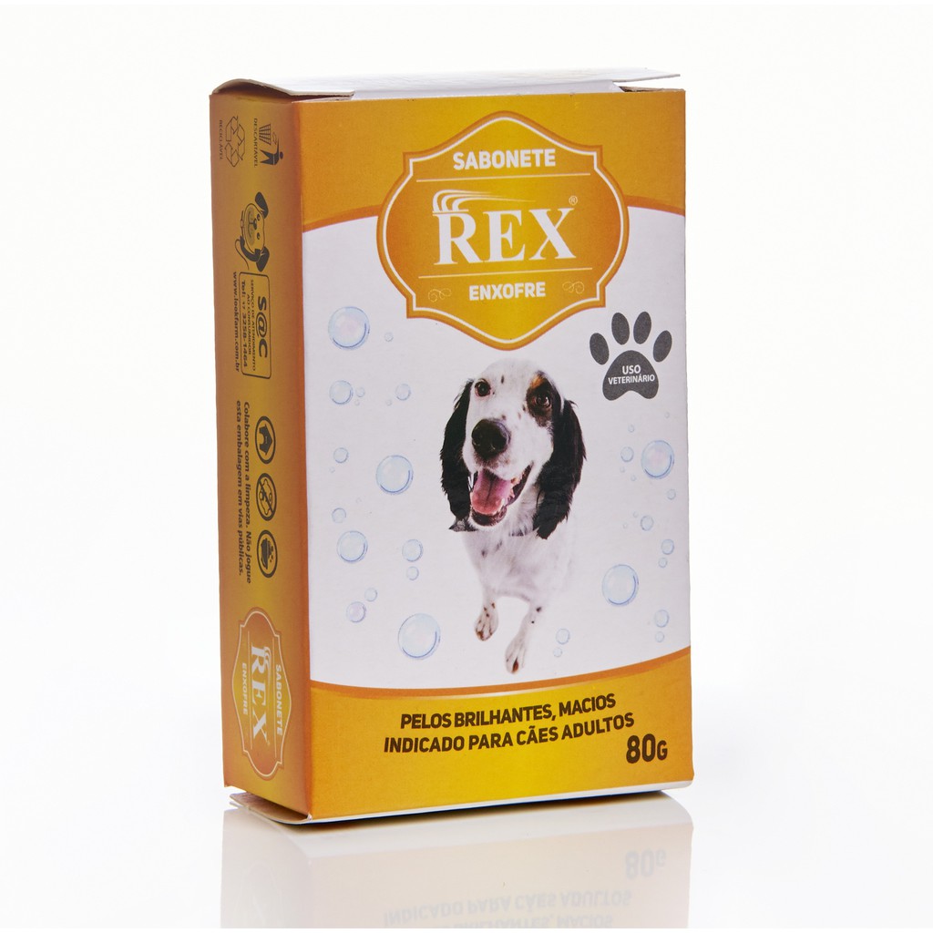 Sabonete Enxofre Doc Cachorro Banho Rex Pet Limpinho pelos pelo ...