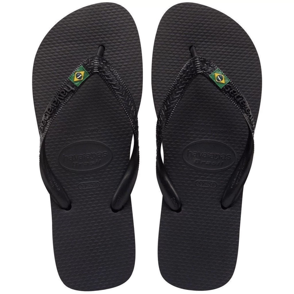 Chinelo Masculino Feminino Havaianas Bandeira Brasil Preto 100 