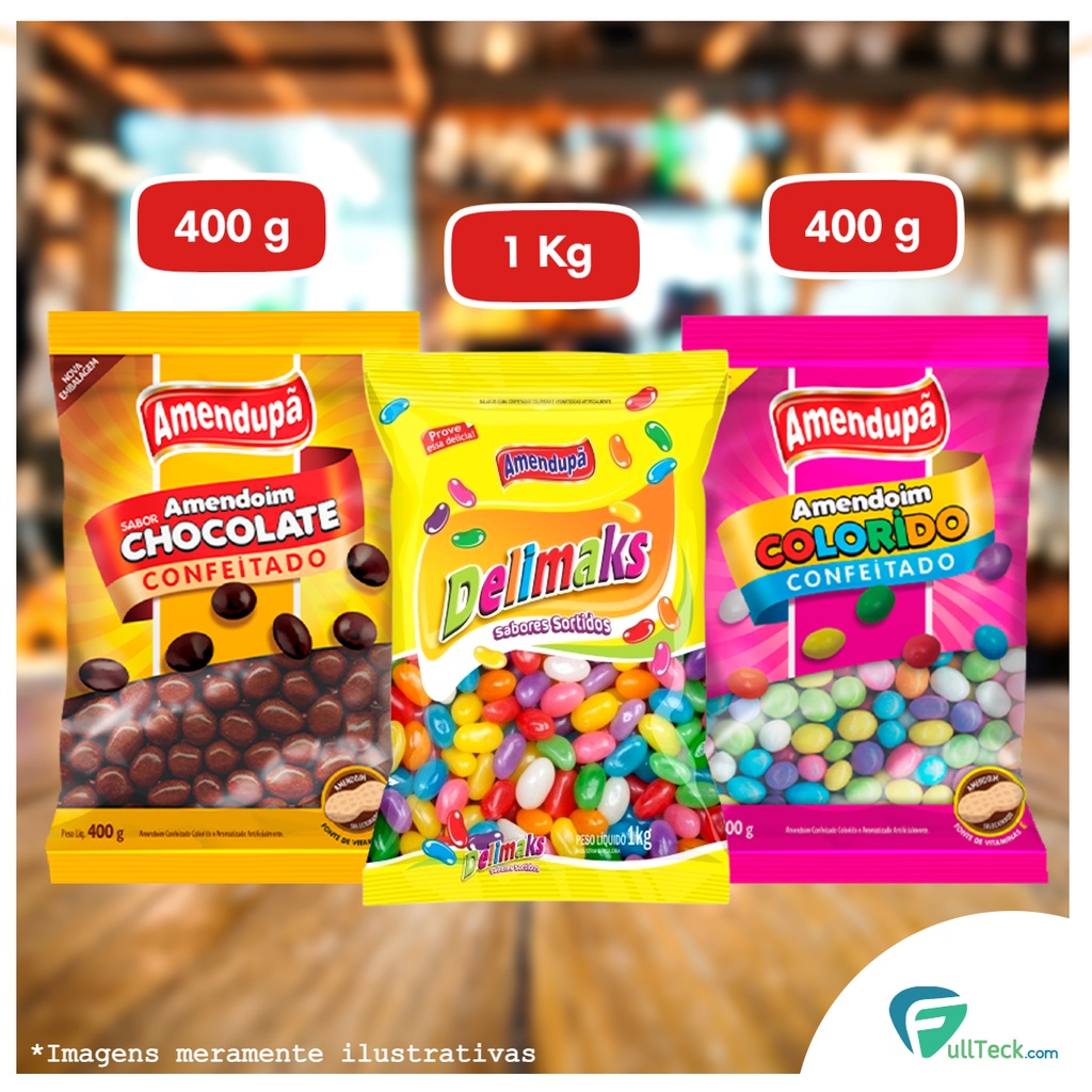 Kit Bala de Goma Jujuba Delimaks de 1 Kg + Amendoim de Chocolate 400g ... Kit Bala de Goma Jujuba Delimaks de 1 Kg + Amendoim de Chocolate 400g ...