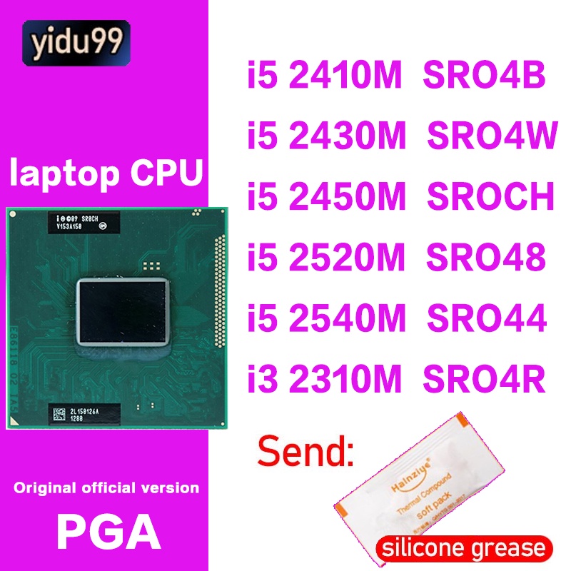 Laptop Cpu Intel I5 520m 540m 560m 580m I7 620m 640m I3-390m Apoio ...