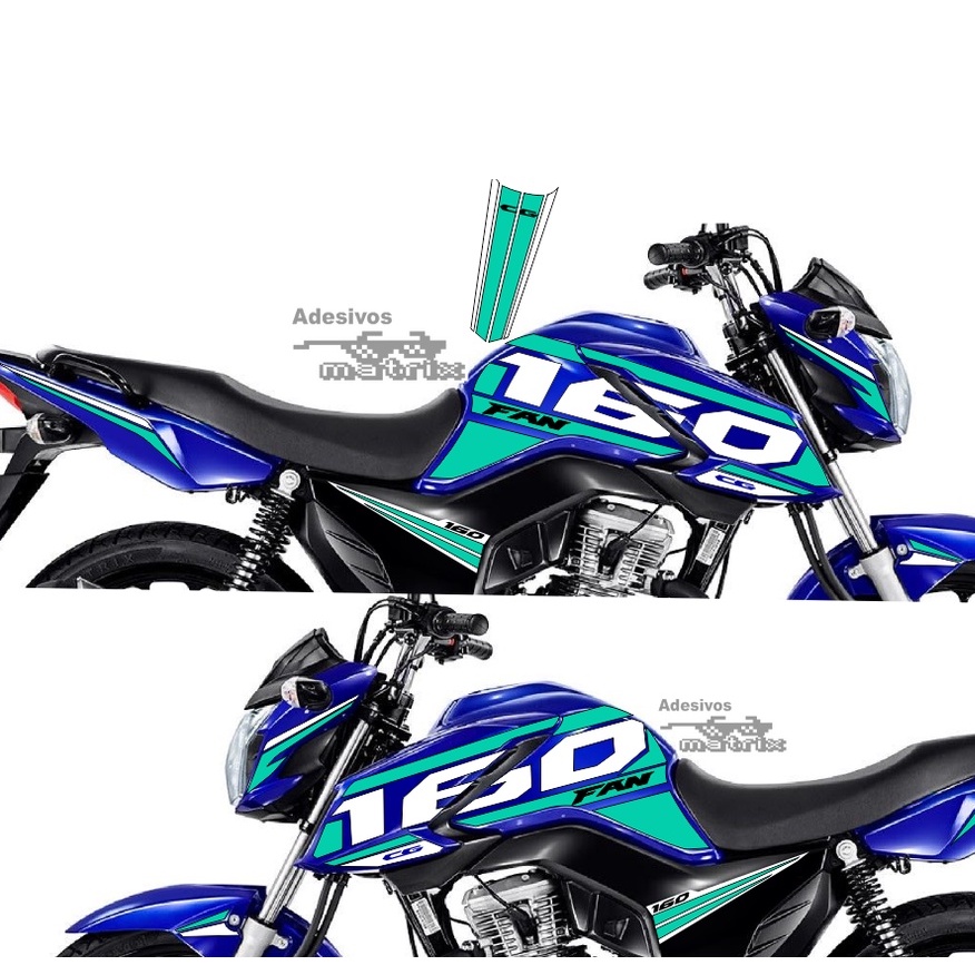 Kit Completo Adesivo Fan 160 modelo 2022 Faixas Exclusivas Honda cg | Shopee Brasil