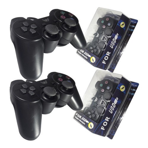 Controle Ps2 Com Fio Kit 2 Unidades Joystick Manete Pc Usb | Shopee Brasil