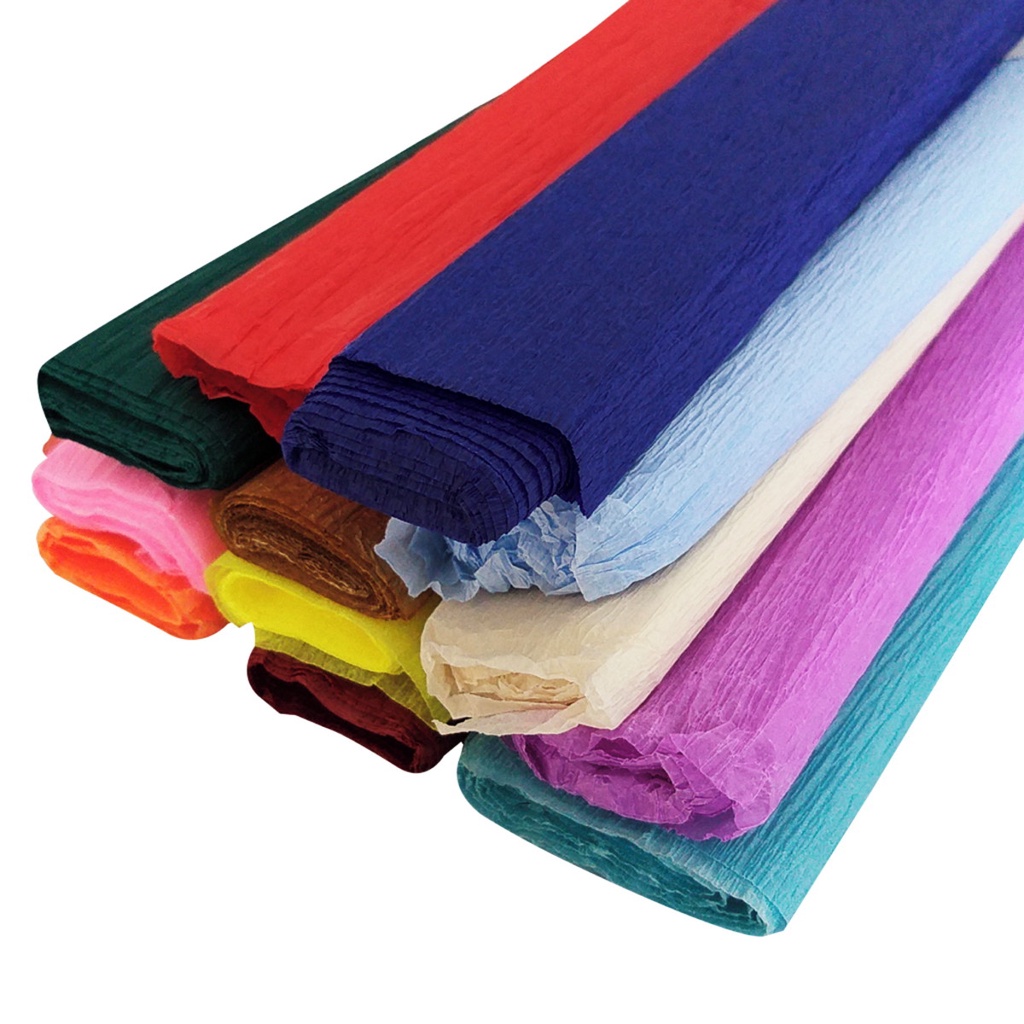 PAPEL CREPOM CORES DIVERSAS 48CM X 2M ( 5 FOLHAS) | Shopee Brasil