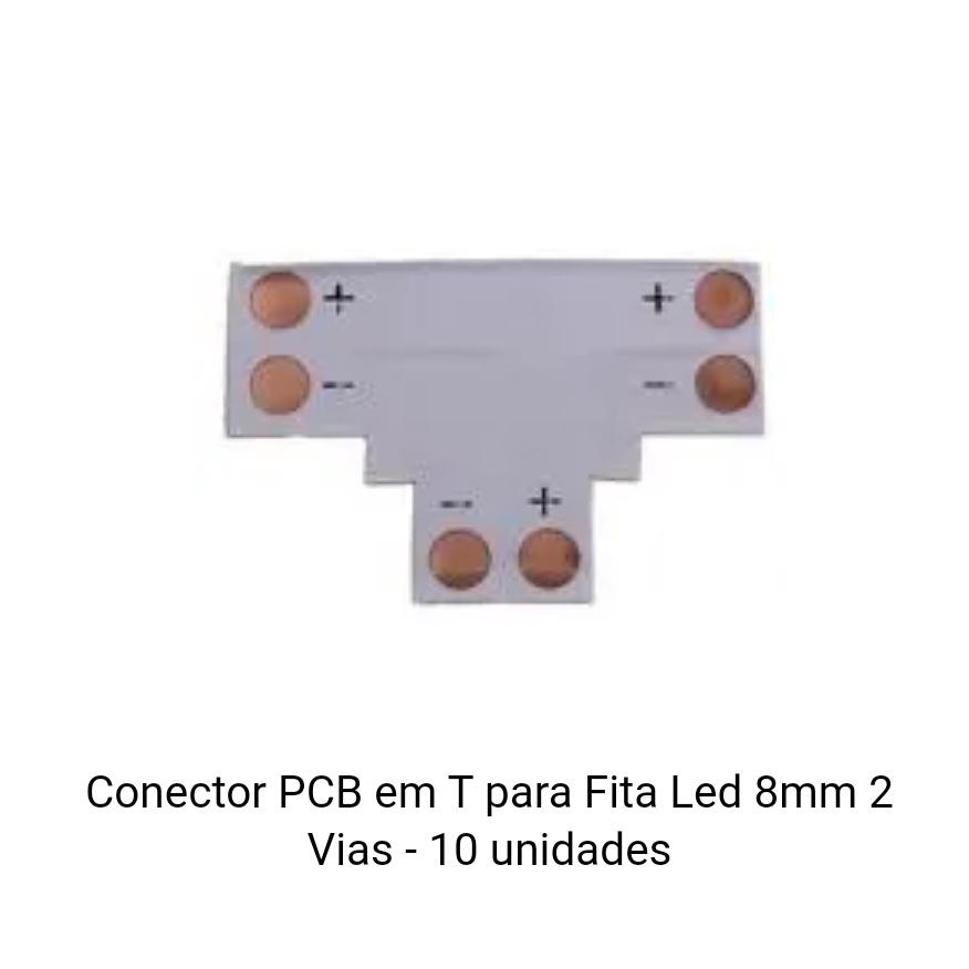 Conector PCB em T para Fita Led 8mm 2 Vias - 10 unidades para fitas LED ...