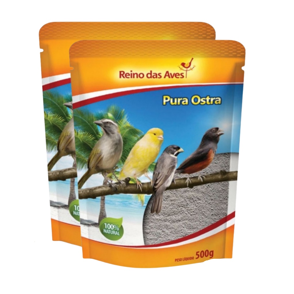 Kit 2un Pura Ostra 500g - Reino Das Aves | Shopee Brasil