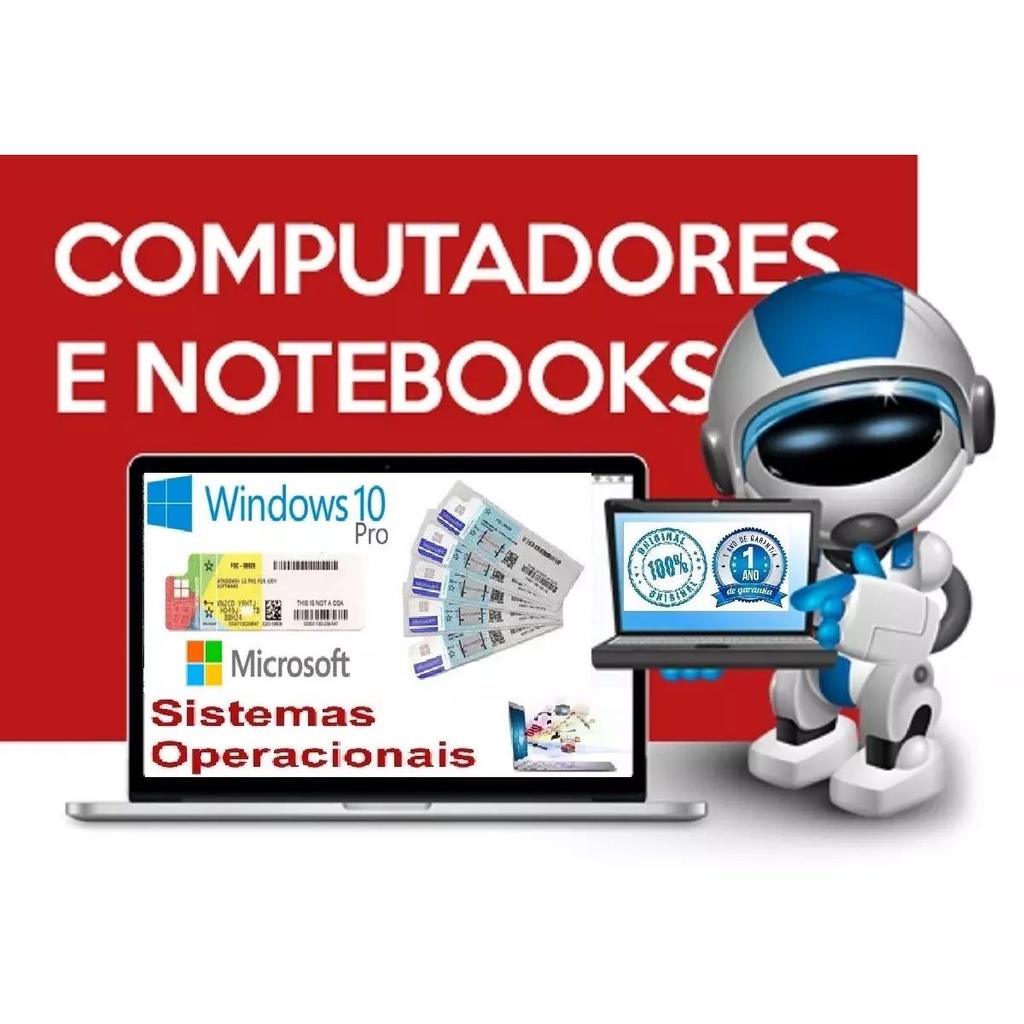 Vendo Estoque de Informatica Pacote Com 10 Licenças Para Windows 10 ...