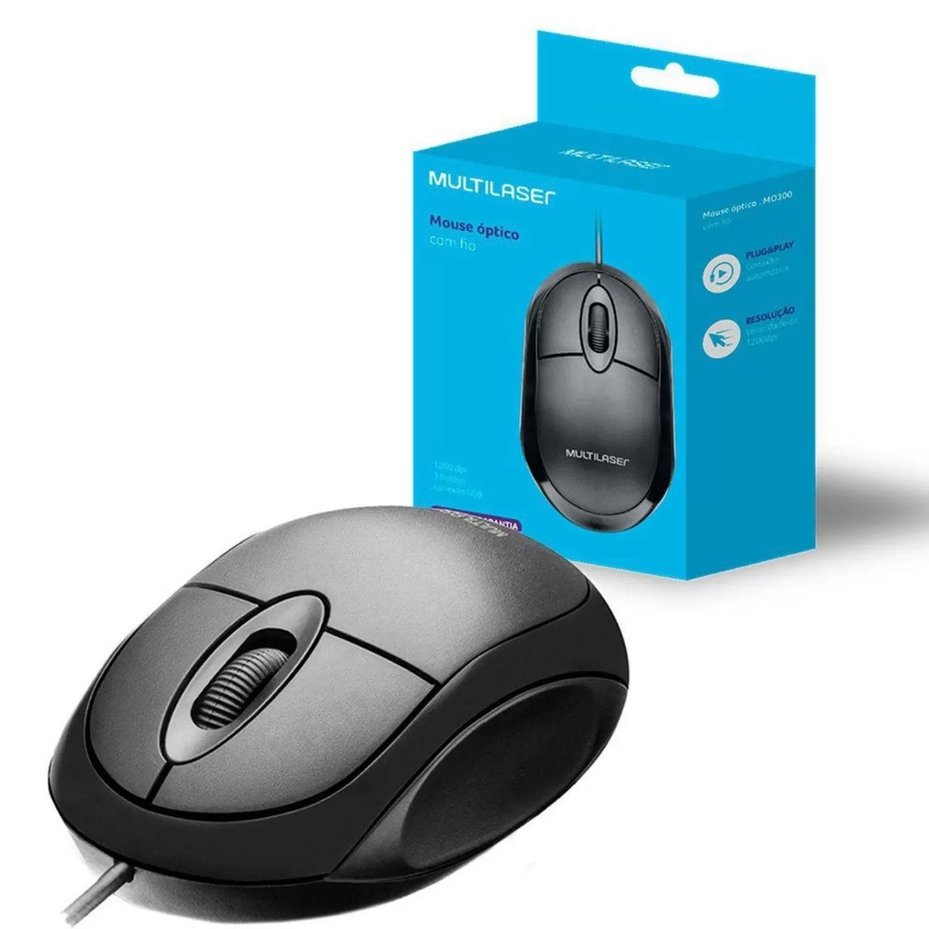 Mouse Com Fio Multilaser Computador Notebook Barato | Shopee Brasil