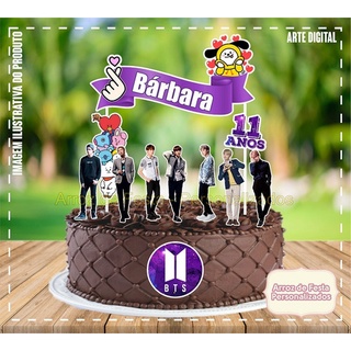 Topo De Bolo Topper De Bolo Personalizado Bts | Shopee Brasil