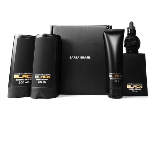 Kit Black Barba Brasil - Shampoo + condicionador + Balm Modelador + Super Óleo | Shopee Brasil