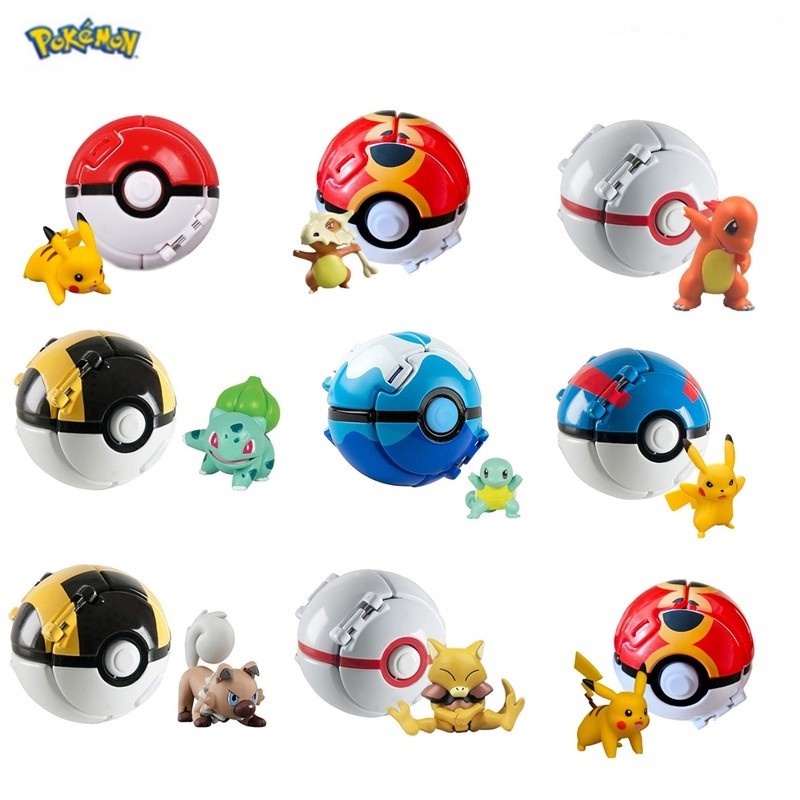 12 Estilos Tomy Poke Bola Anime Figura Pikachu Bolso De Esquilo ...