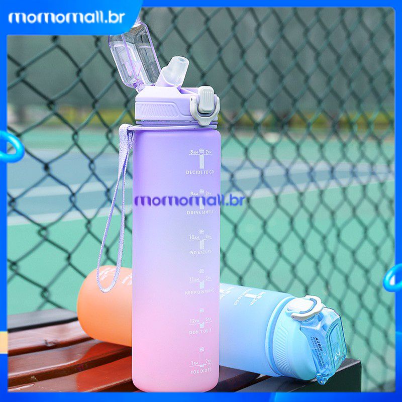 1 litros/1000 Ml/1l Protable Garrafa De Água De Plástico Com canud ...