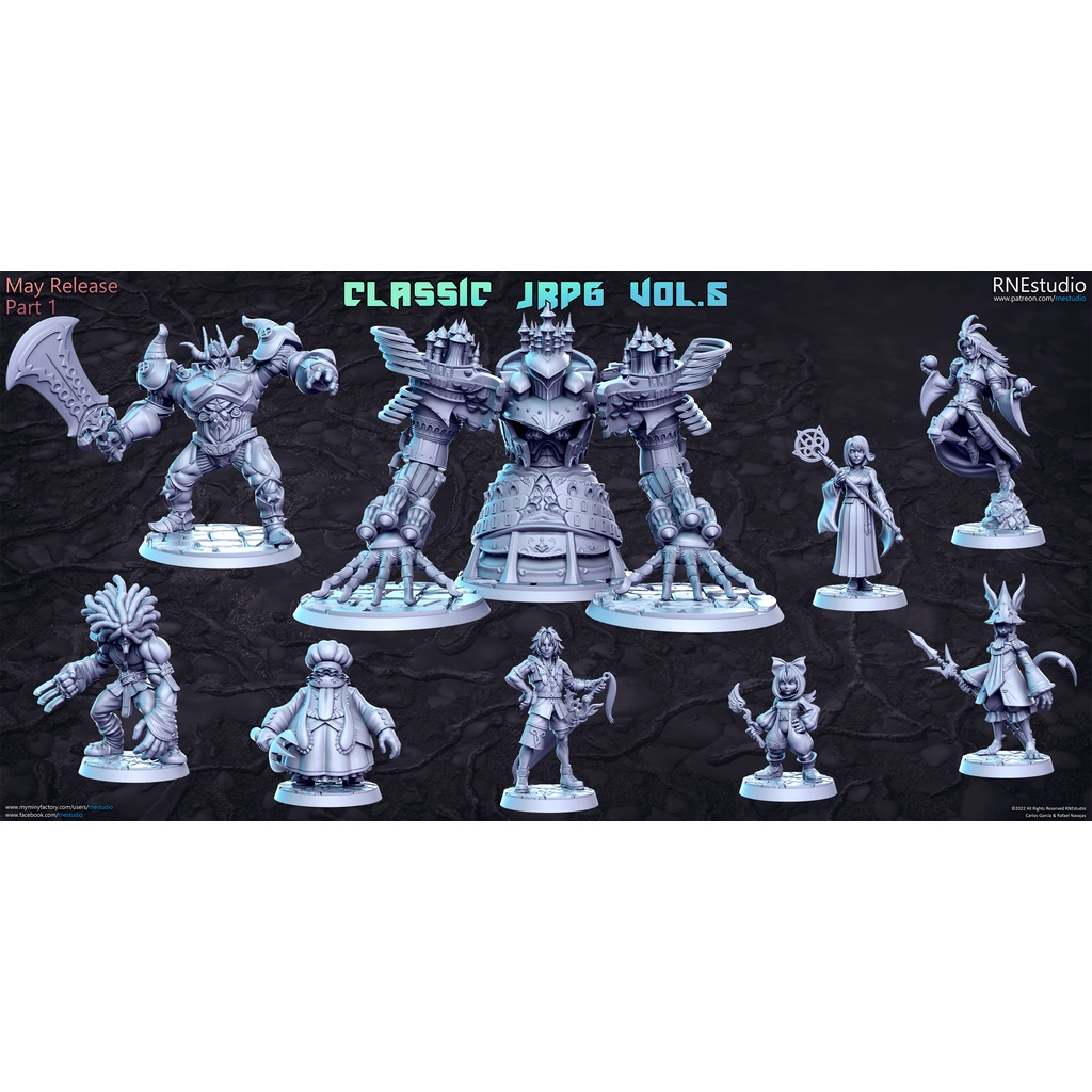 Miniaturas Rpg RN Estudio Maio 2022 Classic JRPG vol.5 and Royal Guard ...