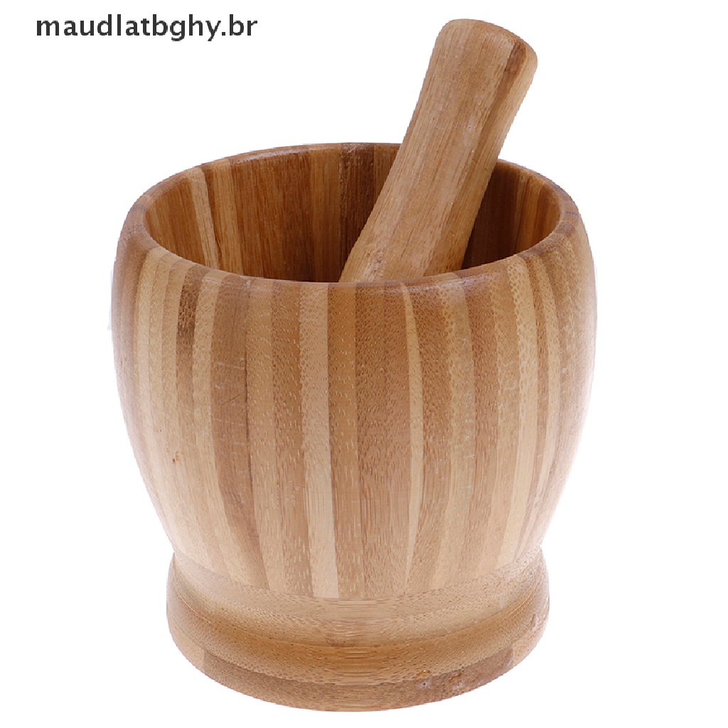 Conjunto De Madeira Mortar E Pestle Triturador De Alho Para Panela De ...