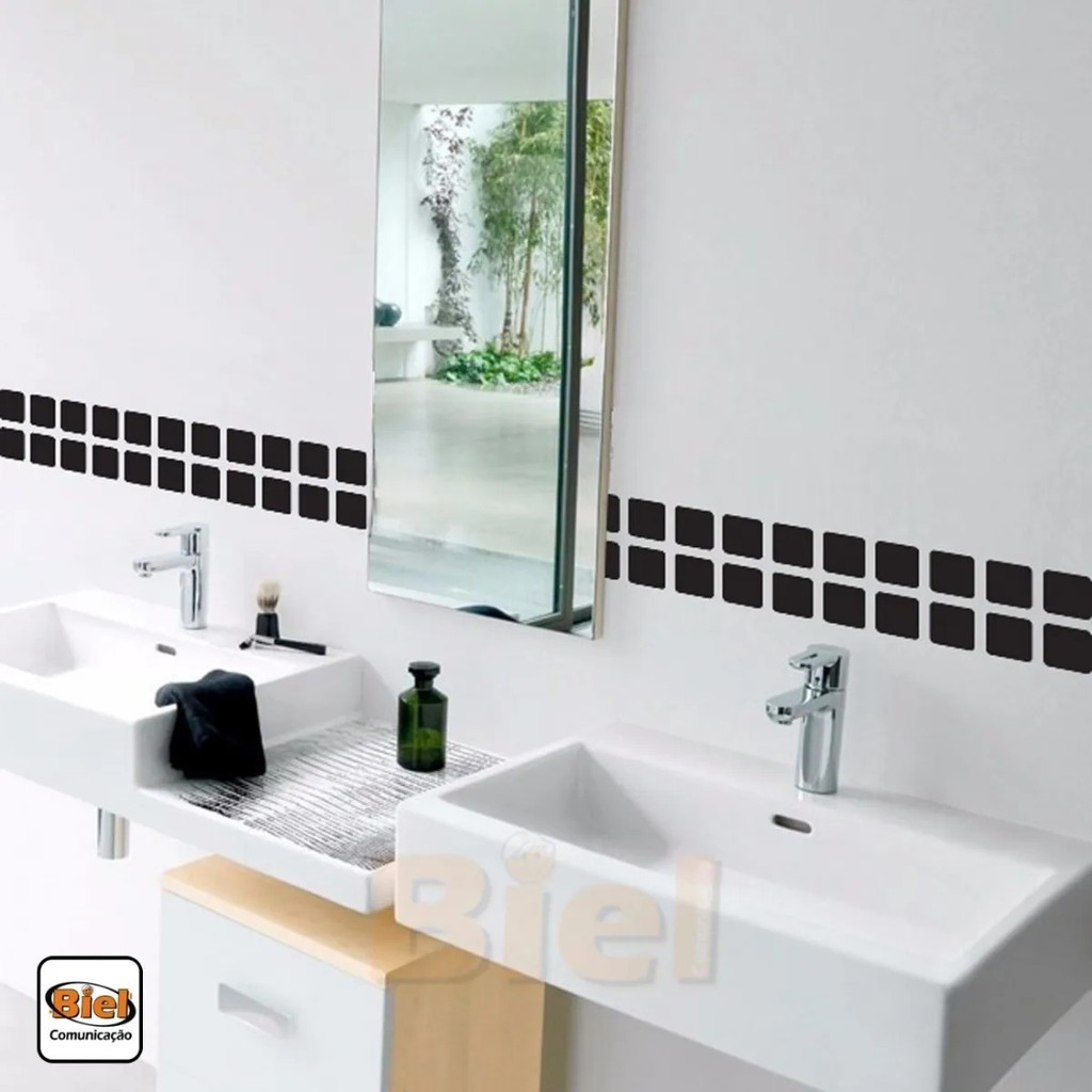 Kit 10 Faixas Vinil Adesivo Para Banheiro, Cozinha, Azulejo | Shopee Brasil