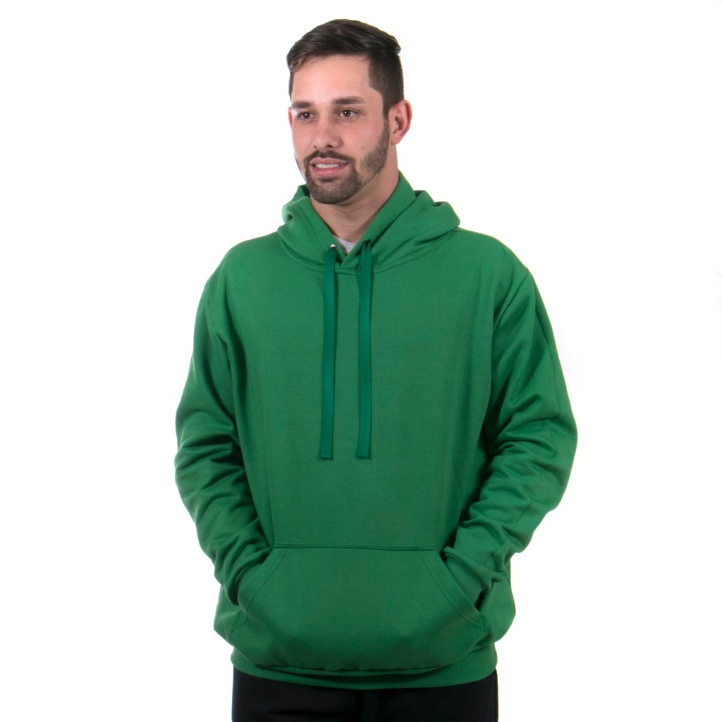 Moletom Masculino Liso Canguru - Verde | Shopee Brasil
