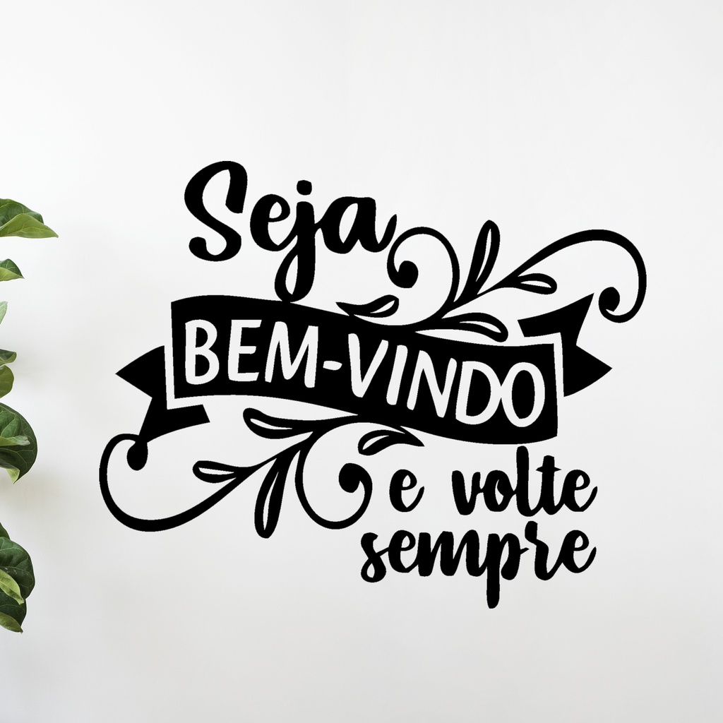 Adesivo Decorativo Parede Seja bem vindo Preto 55X45CM | Shopee Brasil