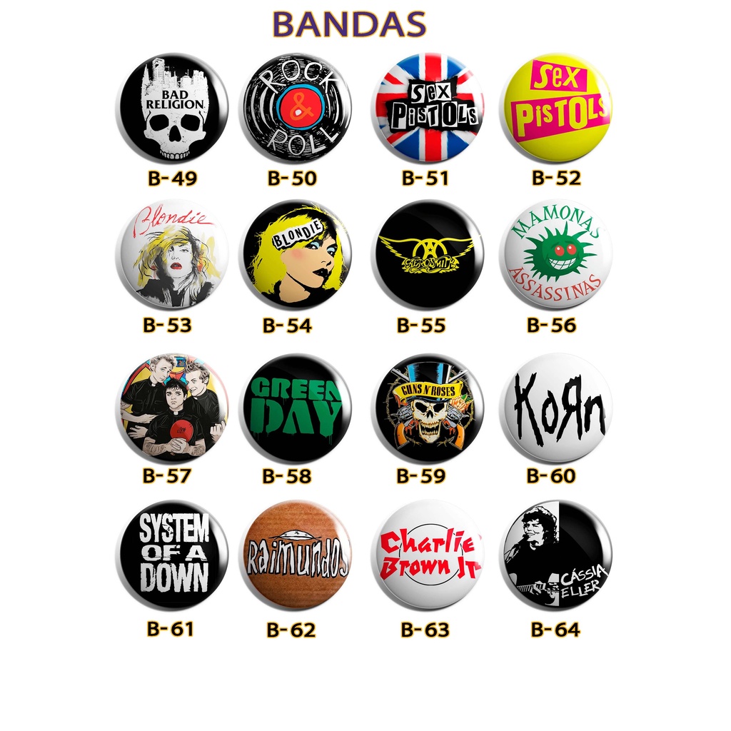 BOTTONS DE BANDAS 3,5 cm PARTE 2 botom (broche alfinete) boton de K-pop ...