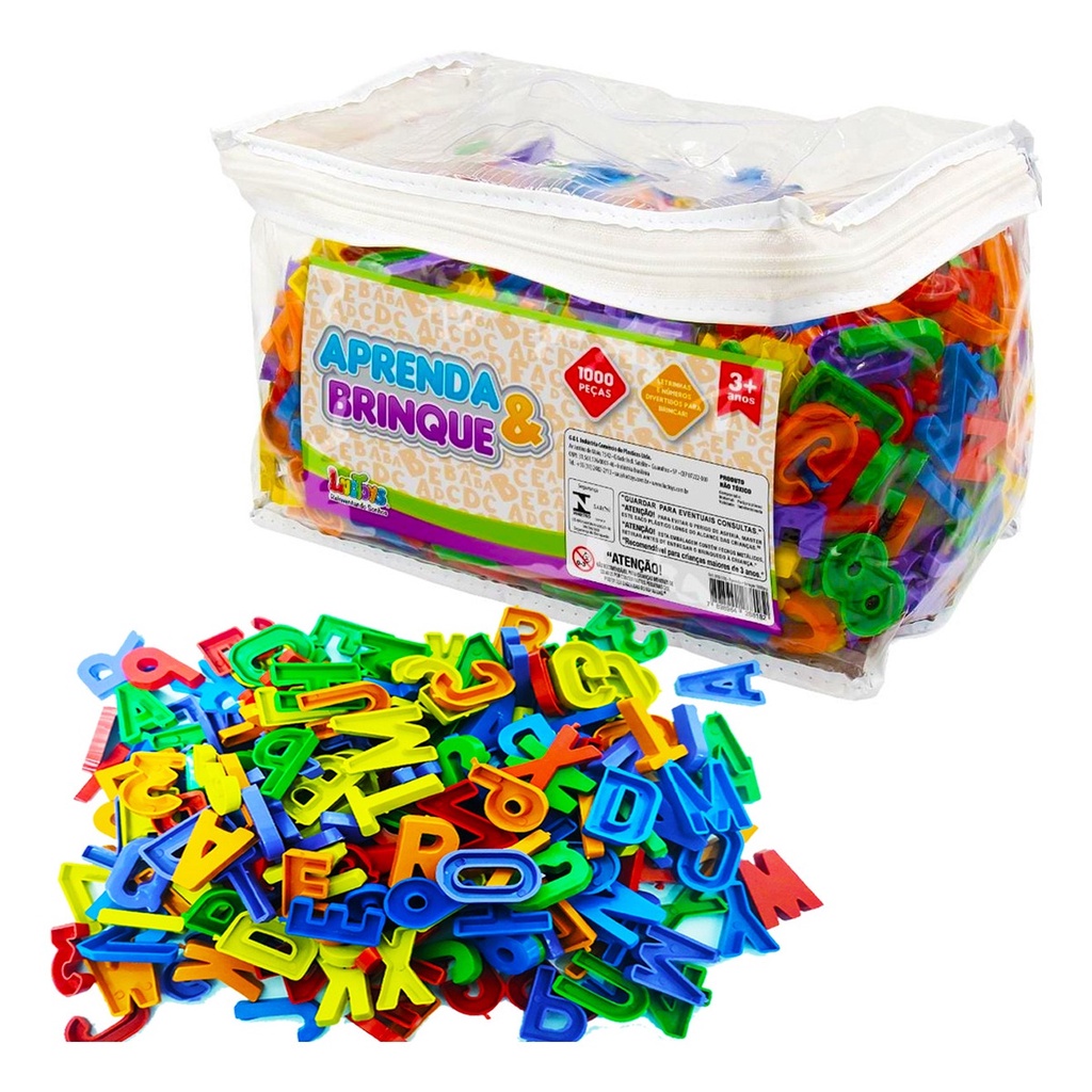 Alfabeto Alfanumérico Educativo 1000 Peças Letras Números | Shopee Brasil