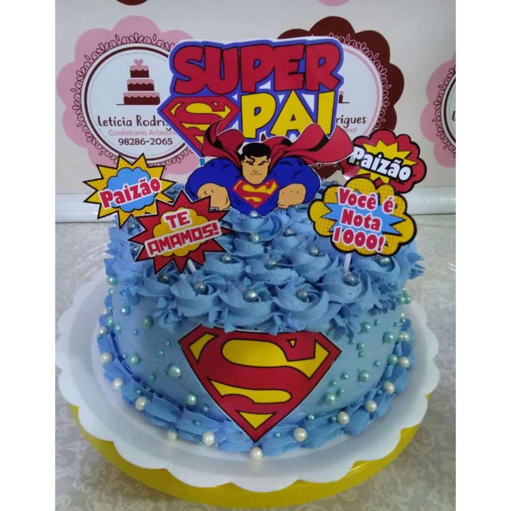 TOPO DE BOLO SUPER HOMEM COM NOME E IDADE PERSONALIZADO | Shopee Brasil