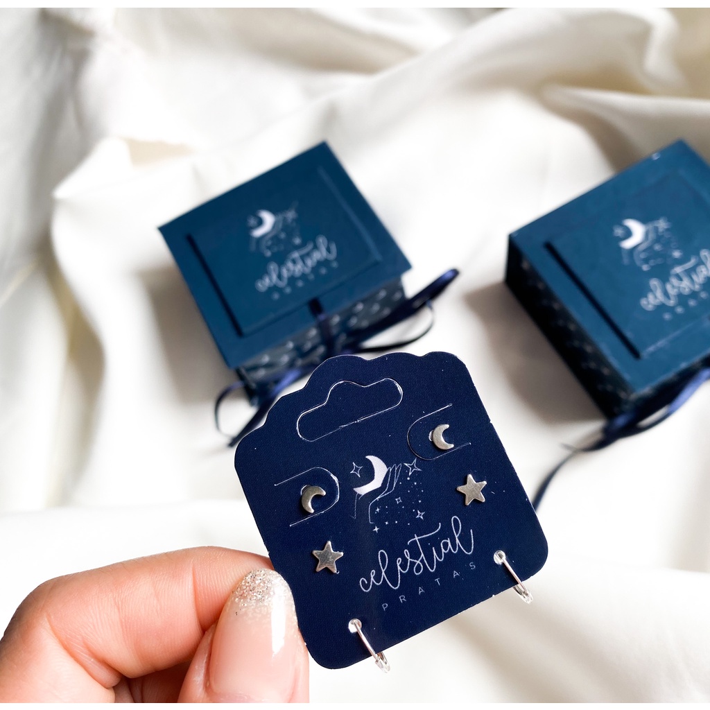 Trio de brincos lua, estrela e argolinha | Shopee Brasil