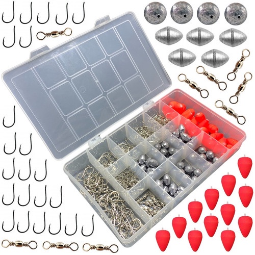 Kit Pesca Pescaria Anzol Chumbo Boia Com Estojo 280 Itens - Escorrega o ...