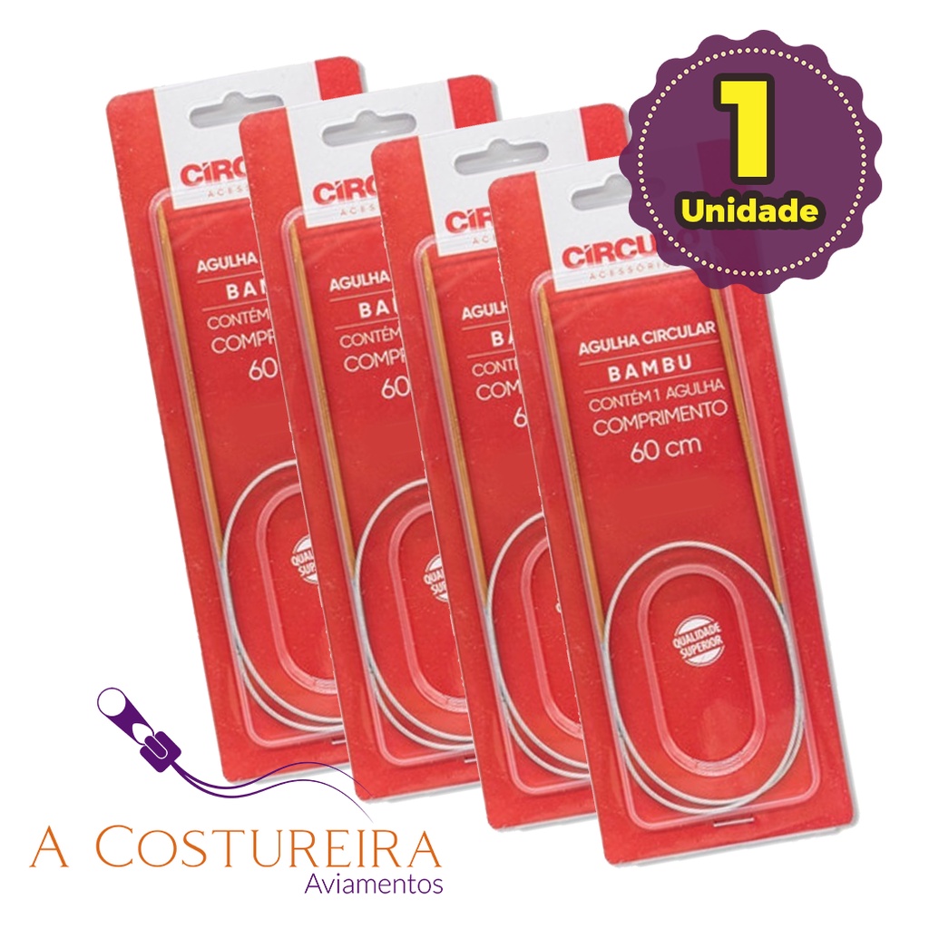 Agulha Circular de Tricô Bambu Circulo 60cm | Shopee Brasil