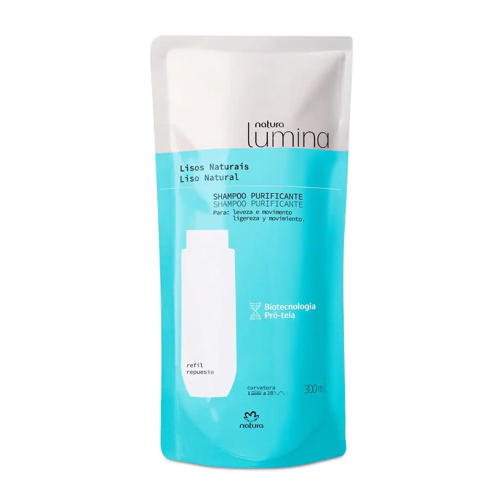 Shampoo Natura Lumina Cabelos Lisos 300ml (Refil) | Shopee Brasil