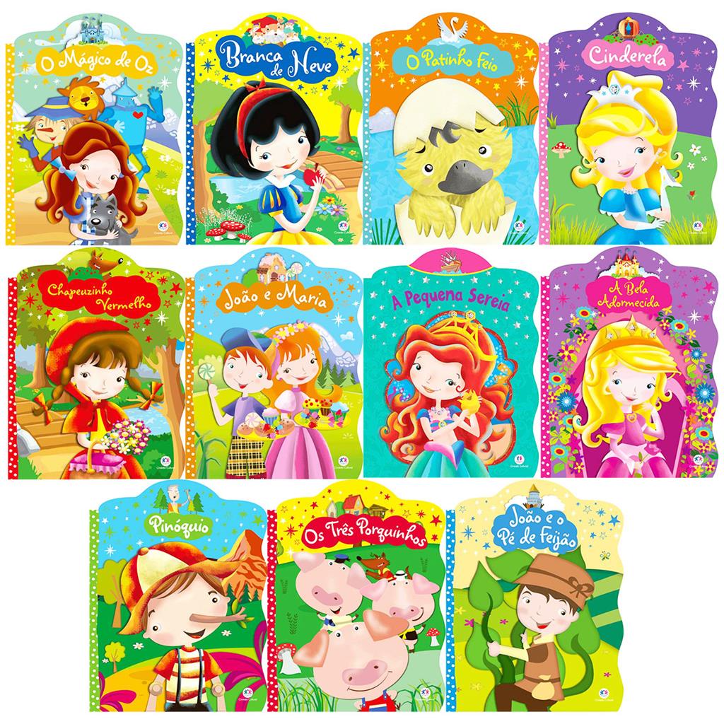 Livro Infantil Biblioteca Contos Classicos Recortados Kit 11 | Shopee Brasil