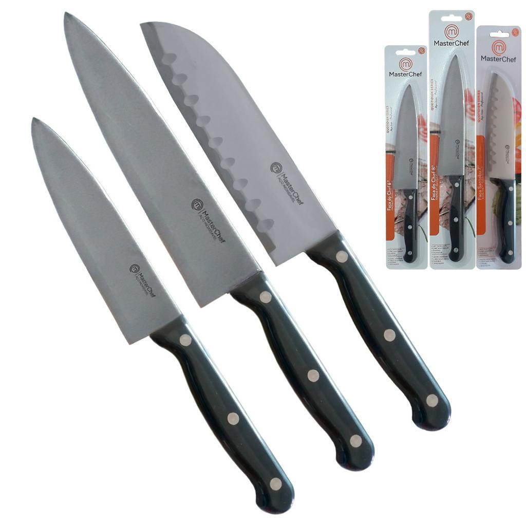 Kit Facas do Chef Quotidien 6 polegadas 8 polegadas e Santoku 7 ...