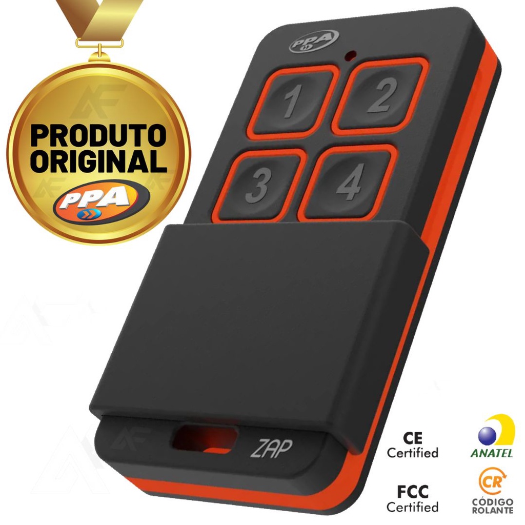 Controle Remoto Tx Zap 4 Canais 433mhz Laranja Ppa | Shopee Brasil