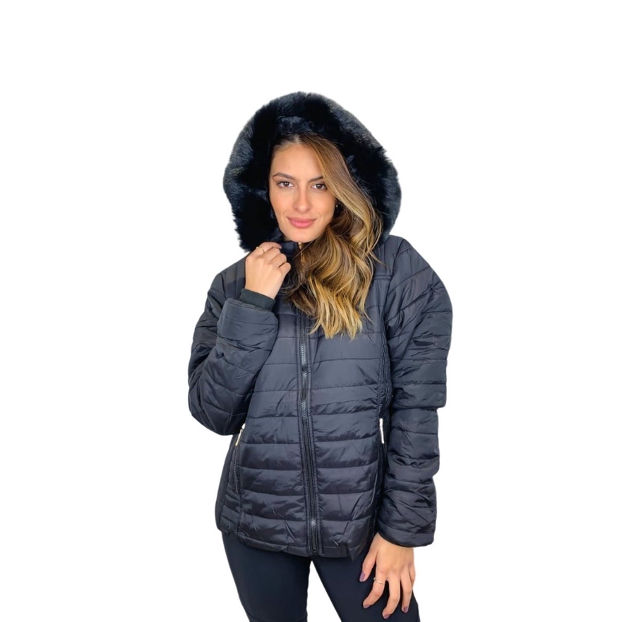 Jaqueta Bobojaco Puffer Plus Size Com Capuz Removível Feminina | Shopee ...