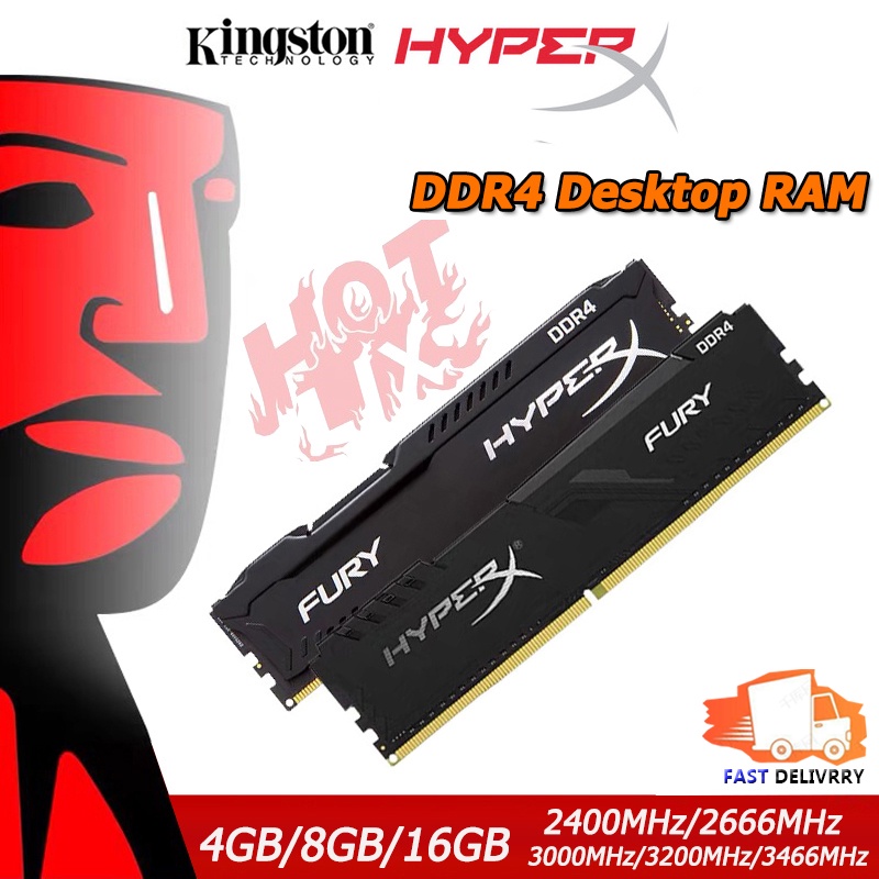 Kingston HyperX FURY PC Memória ram DDR4 Placa Mãe ddr4 8GB 16GB 4GB 2133Mhz 2400Mhz 2666Mhz ...