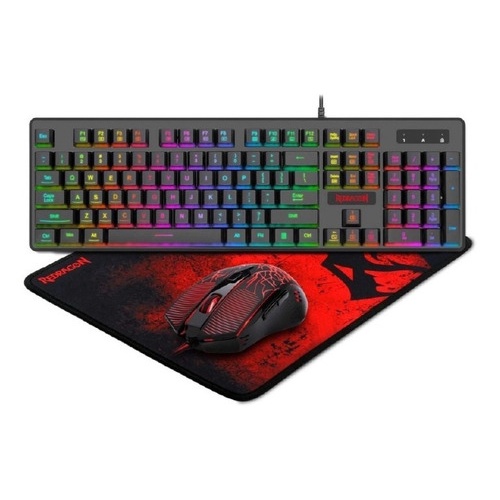 Kit Teclado + Mouse + MousePad Gamer Redragon Essentials - S107 ...
