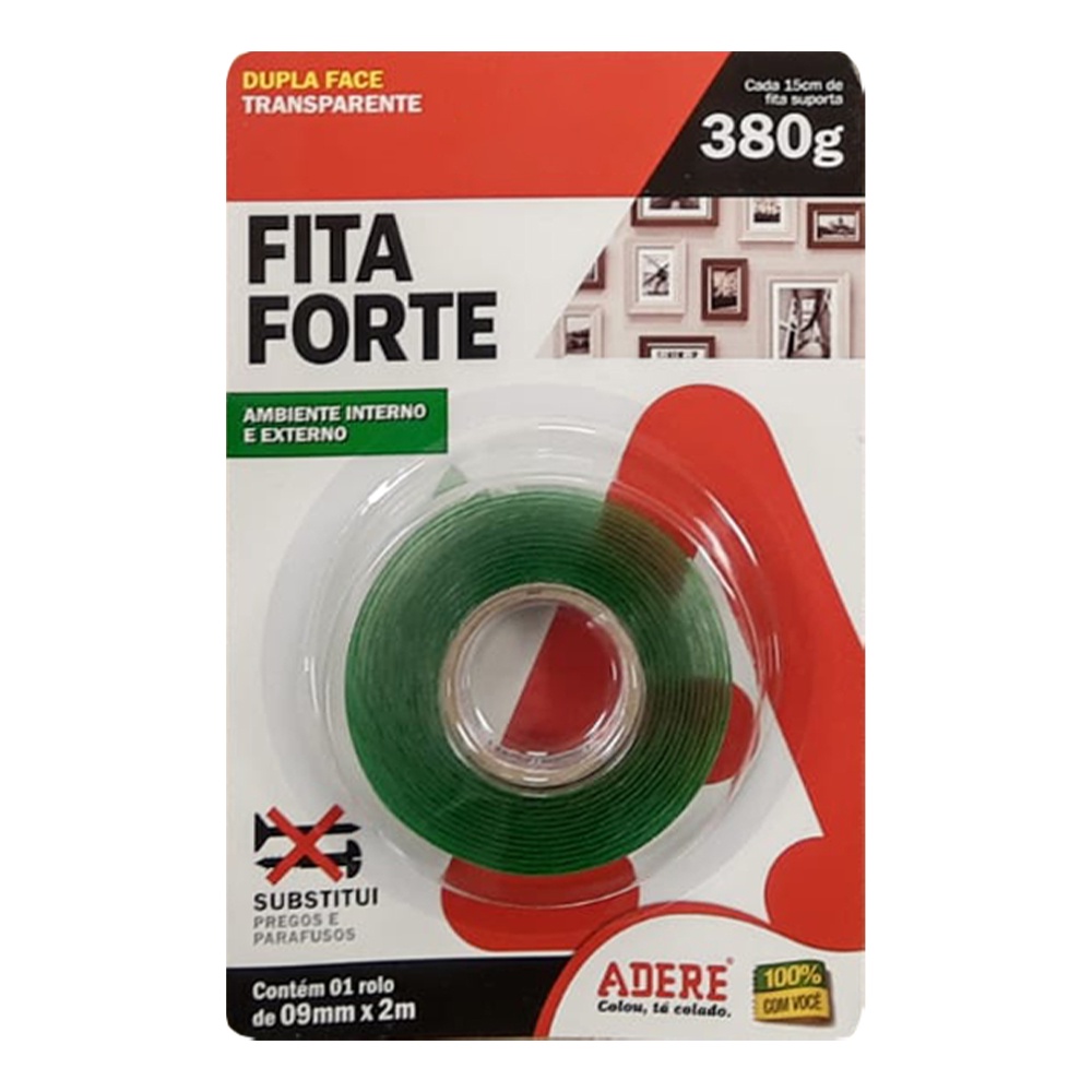 Fita Dupla Face Adere Fixa Forte Transparente 9mm X 2m - ADERE | Shopee ...