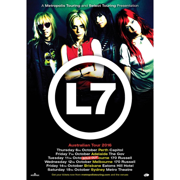 Poster - L7 - Australia 2016 Tour - Art & Decor - 33 Cm X 48 Cm ...